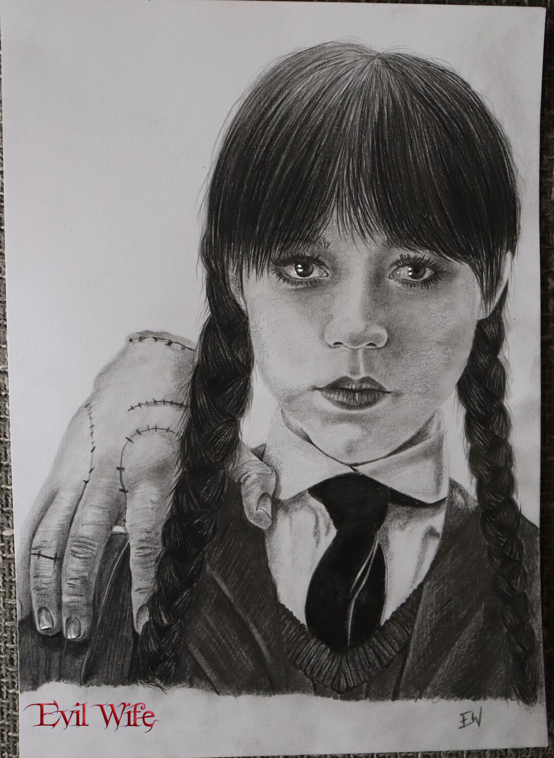WEDNESDAY Drawing Realistic Pencil Din A4 - Etsy