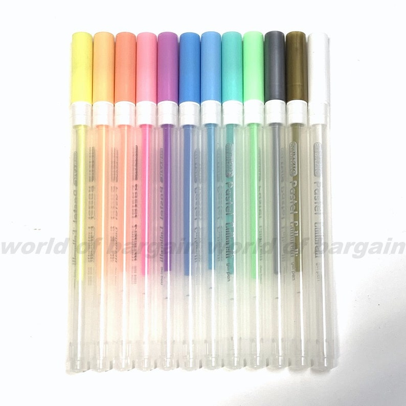 12 Collorelli GEL PENS Assorted Pastel Colored Ink Medium Point Tip Art ...