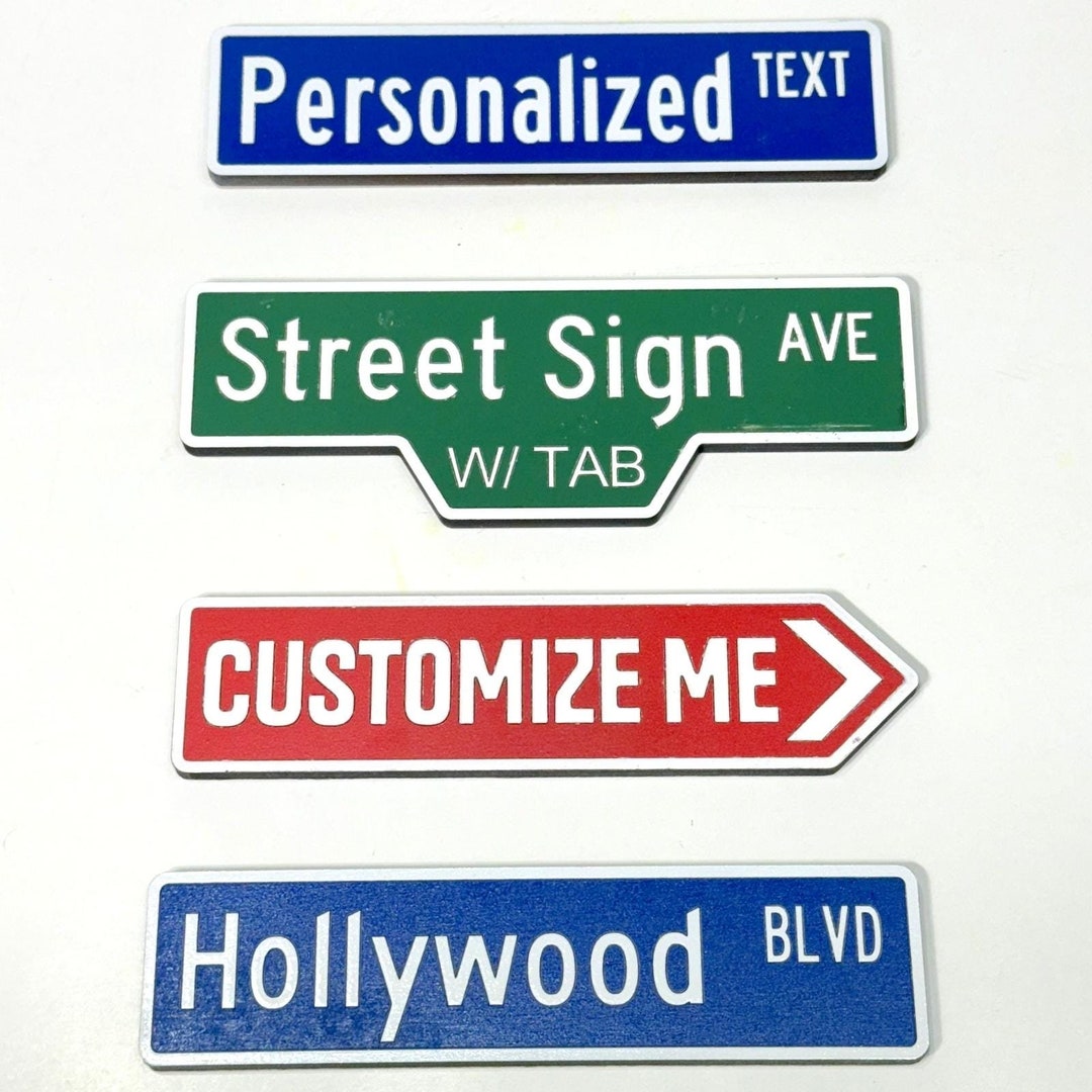 Personalized Street Road Sign Painted Wood Custom Name Text Various ...