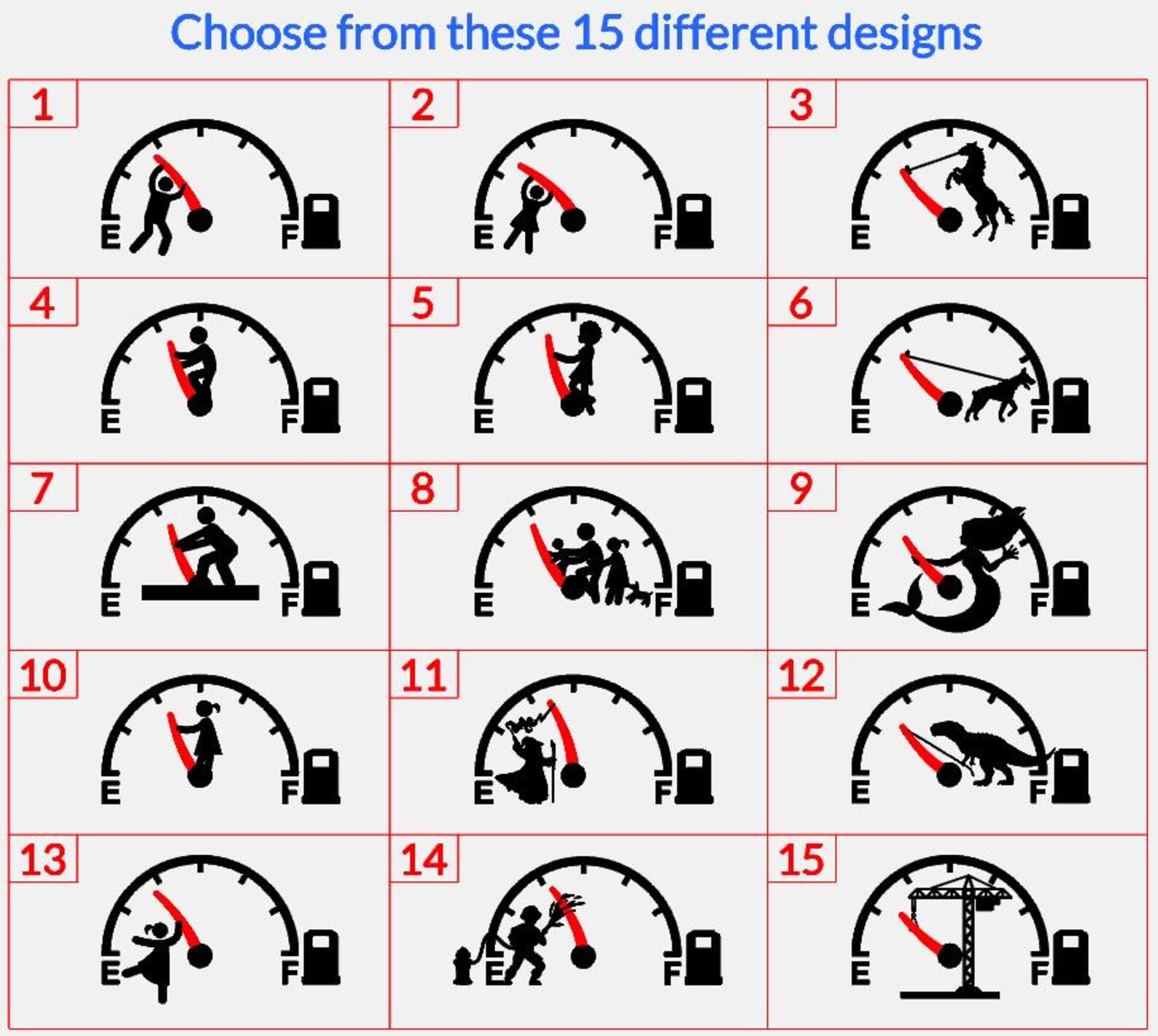Funny Fuel Gauge Car Decal "fighting E" Gas Cap Tank Door Stickers for ...