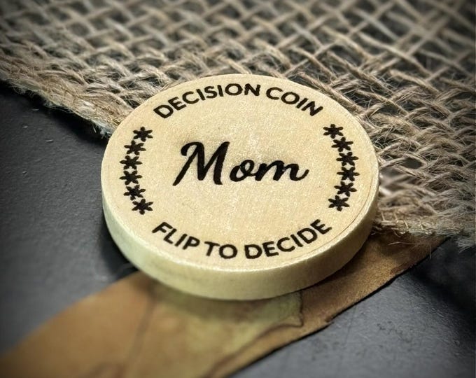 Personalized Decision Coin Round Wooden Chip 2 Sides Customizable Name ...