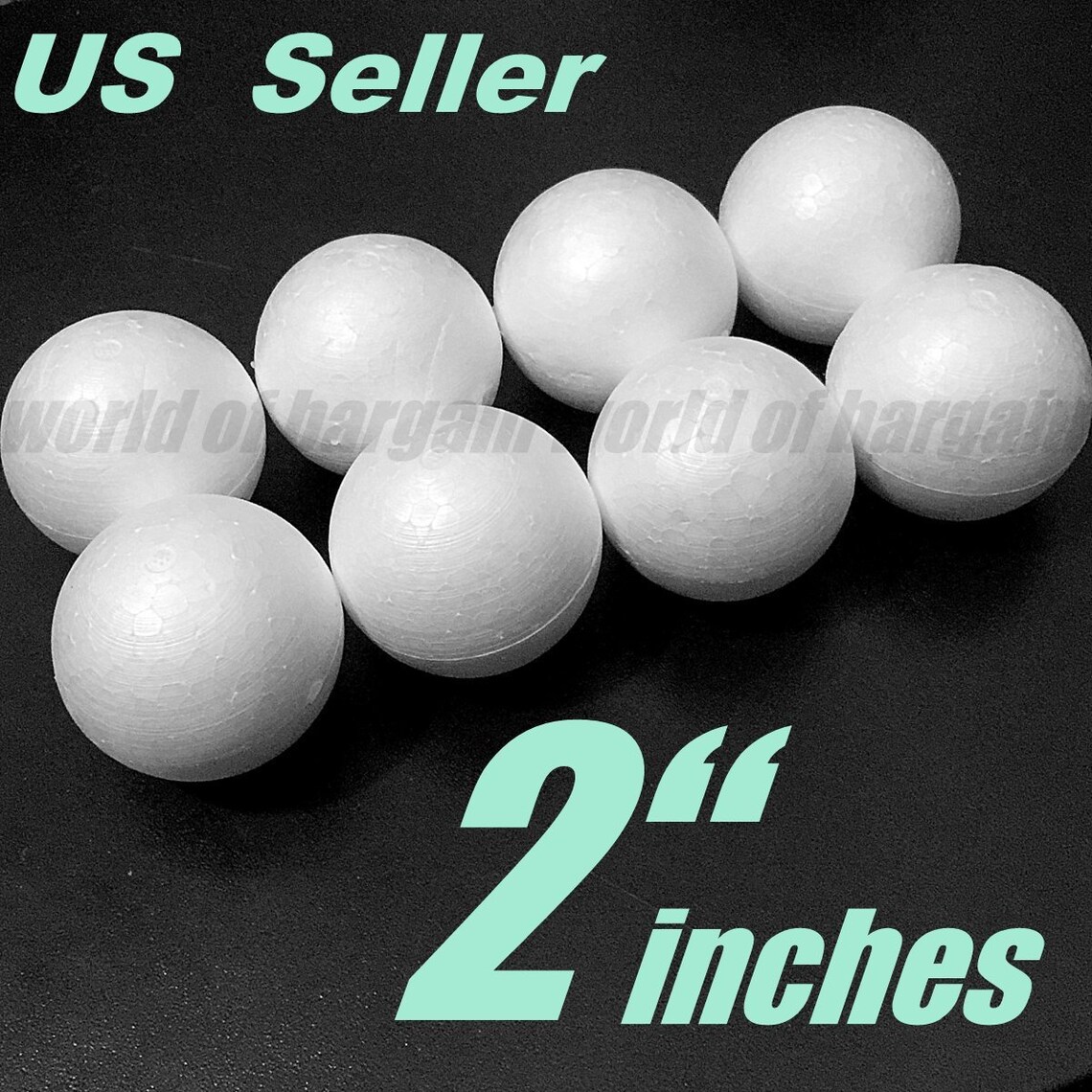 8 Ct 2" Inch Styrofoam Balls Round White Styro Foam Polystyrene Sphere ...