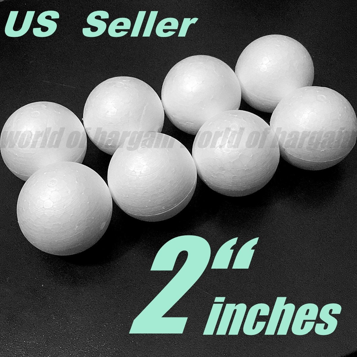 8 Ct 2" Inch Styrofoam Balls Round White Styro Foam Polystyrene Sphere ...