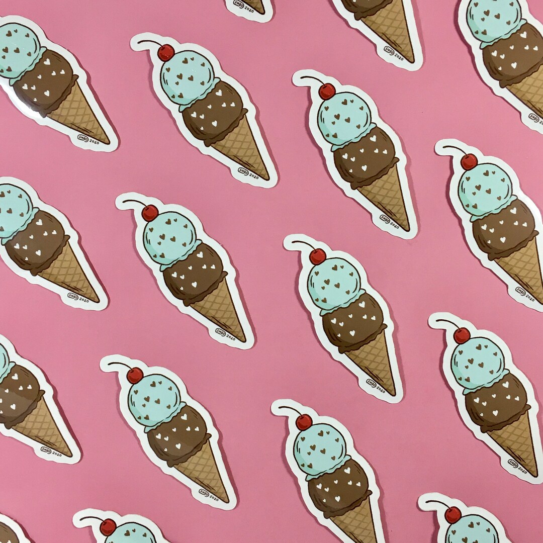 I Love Ice Cream Sticker - Etsy
