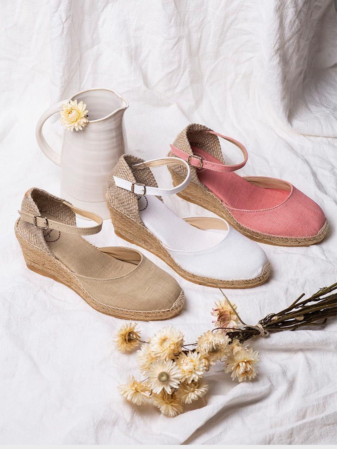 Jute Summer Espadrille, Jute and Linen Summer Espadrille, Linen ...