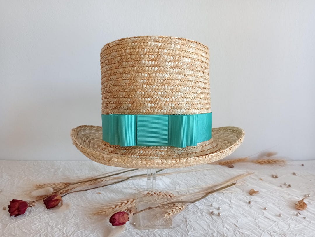 Natural Straw Top Hat, Men's Hat, Wedding Hat, Formal Hat, Straw Formal ...