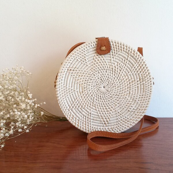 Round Straw Bag With Lining - Etsy
