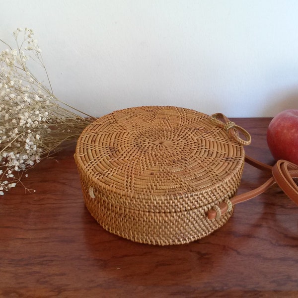 Round Straw Bag With Lining - Etsy