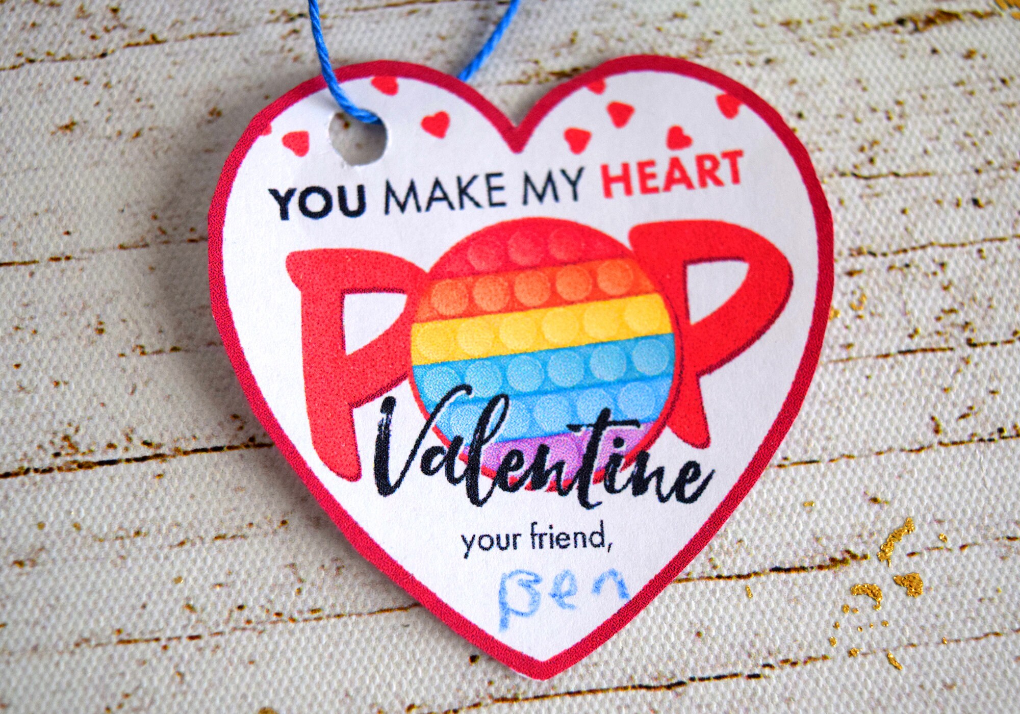 Pop It Valentine Tags You Make My Heart Pop Valentine | Etsy