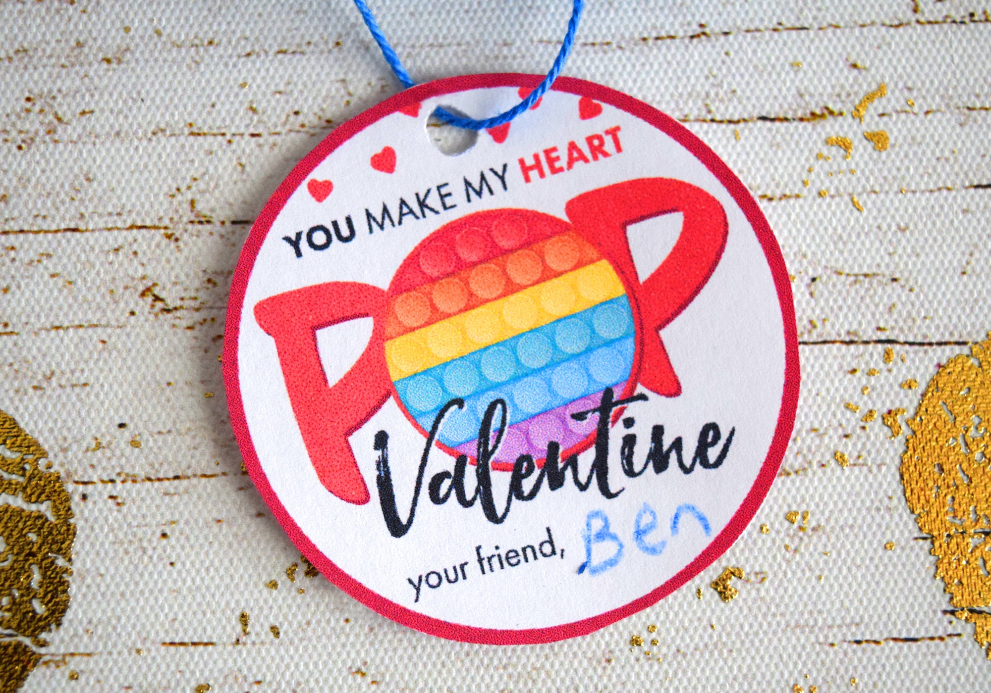 Pop It Valentine Tags You Make My Heart Pop Valentine | Etsy