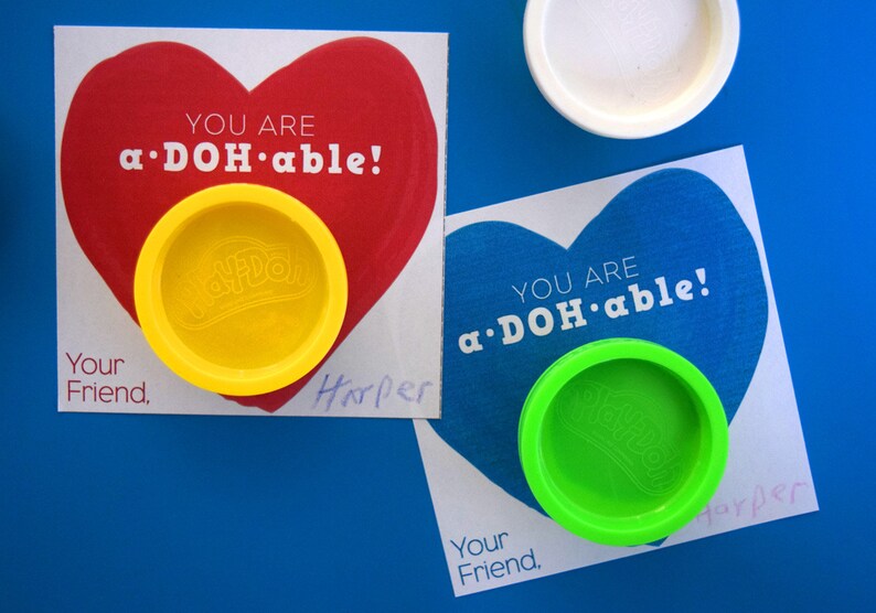 Play Dough Valentine You Are A-doh-able Children's - Etsy