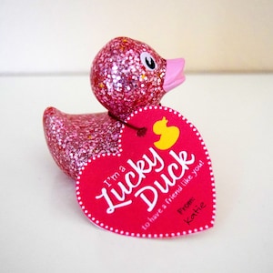 Rubber Duck Valentine, I'm A Lucky Duck, Children's Valentines, Kids ...