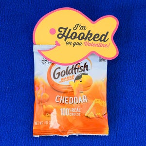 Goldfish Valentine Tags, I'm Hooked on You Valentine, Children's ...