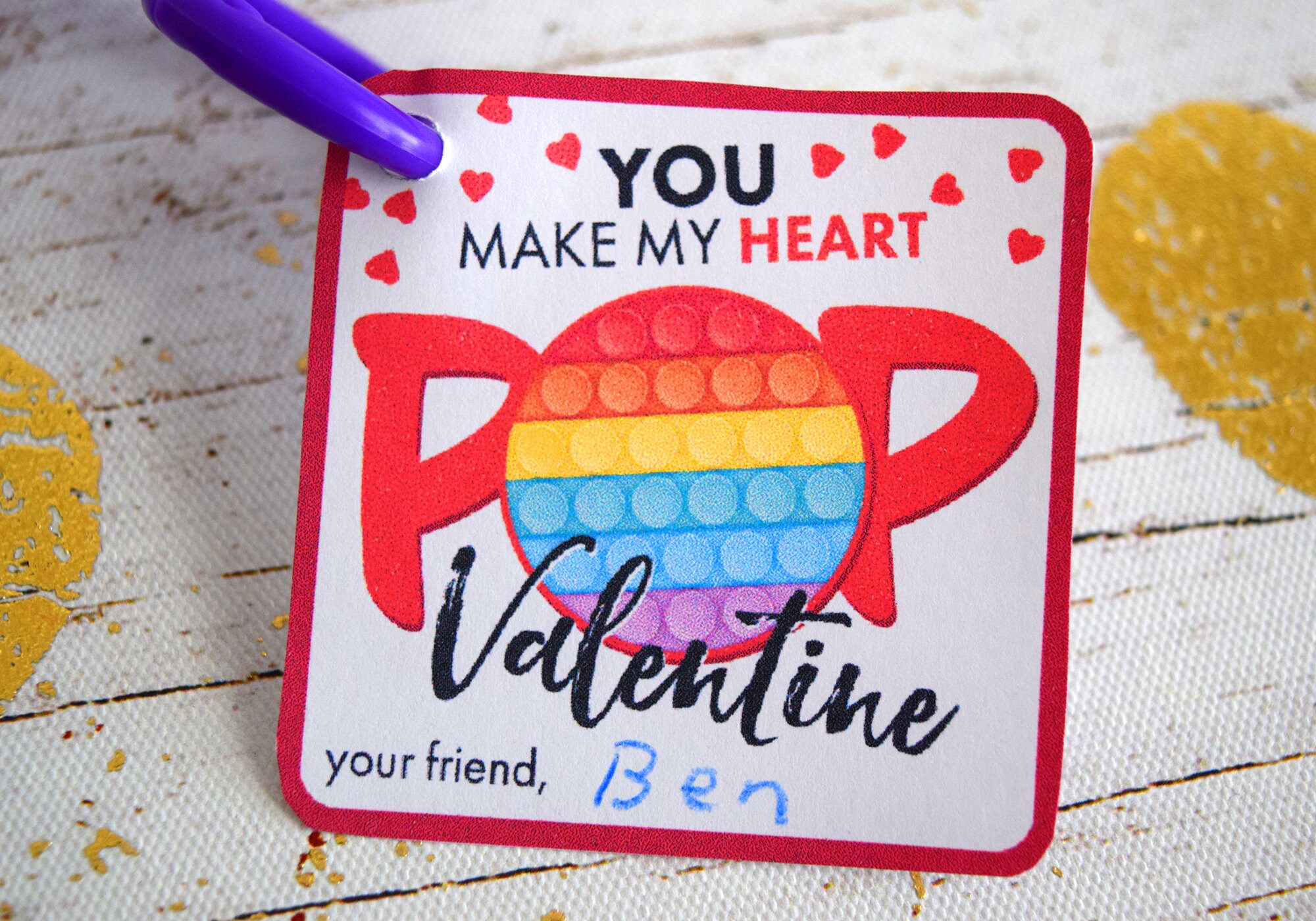 Pop It Valentine Tags You Make My Heart Pop Valentine | Etsy