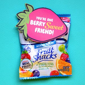 Fruit Snack Valentine Tags, You're One Berry Sweet Friend, Children's ...