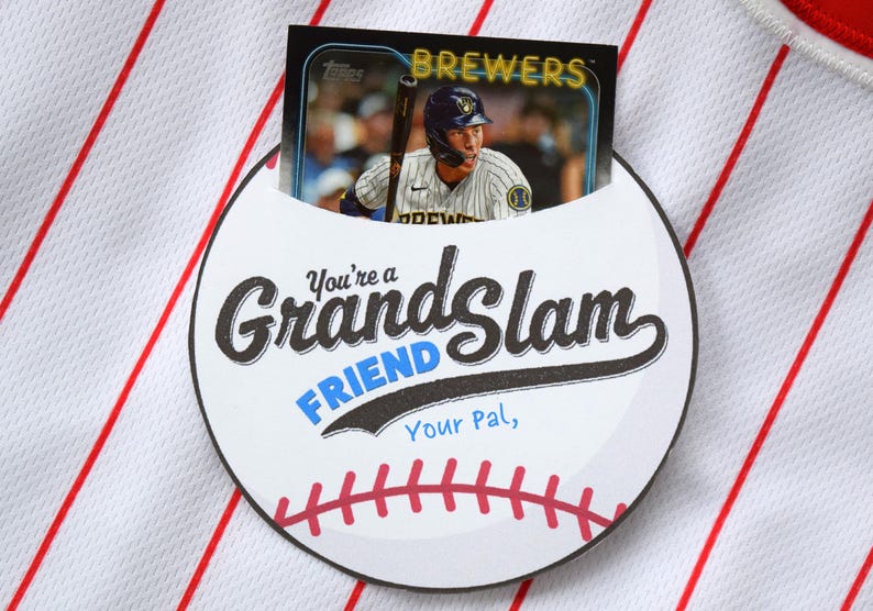 Baseball Card Valentine Tags, You're a Grand Slam Friend, Children's ...