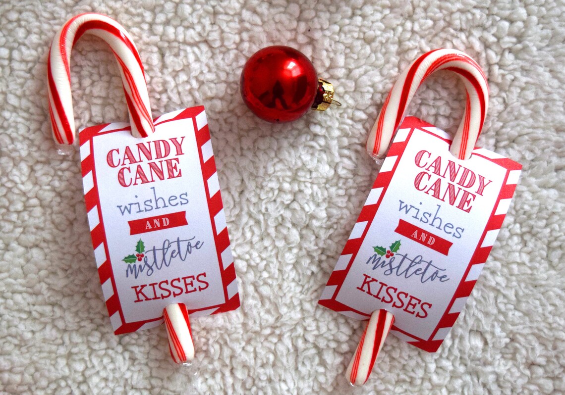 Candy Cane Themed Tag, Candy Cane Wishes and Mistletoe Kisses ...