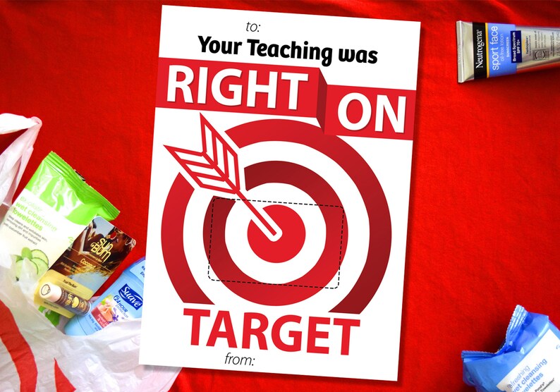 Teacher Gift Card Holder Your Teaching Was Right On Target | Etsy