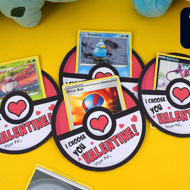 Custom Pokémons Cards Valentine's Day - Etsy