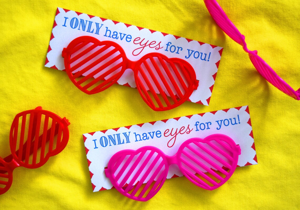 Sunglass Valentine, I Only Have Eyes for You, Children's Valentines ...