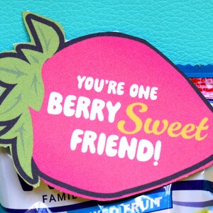 Fruit Snack Valentine Tags, You're One Berry Sweet Friend, Children's ...