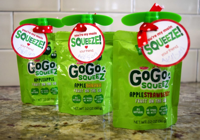 Apple Sauce Valentine You're My Main Squeeze - Etsy