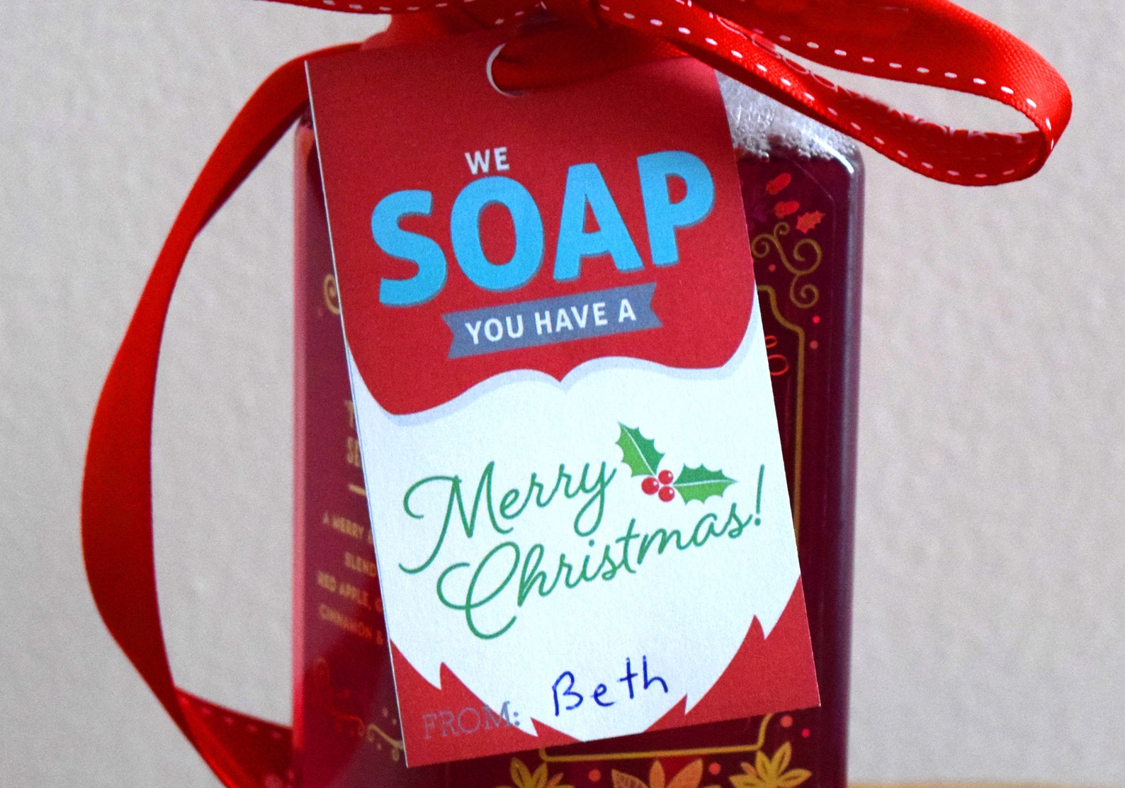 Holiday Soap Tag, We Soap You Have A Merry Christmas, Printable Tag ...
