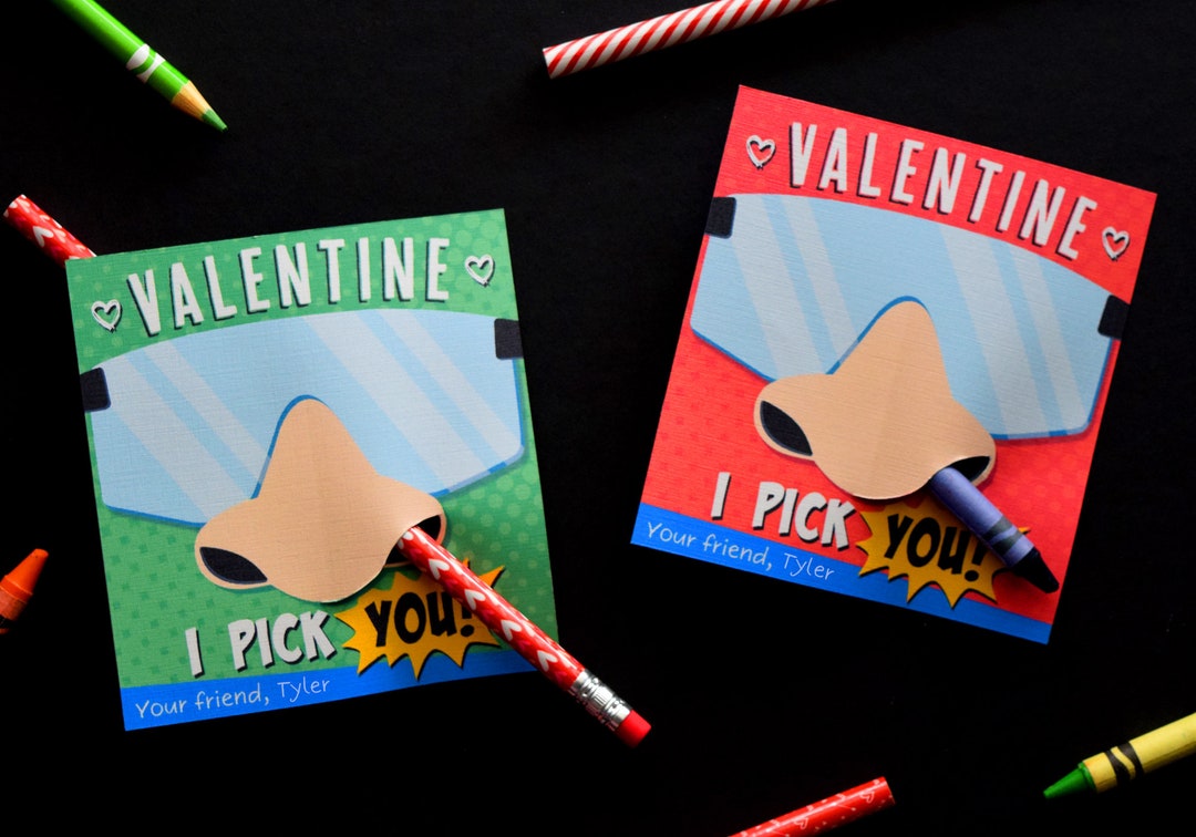 Nose Picking Valentine, Valentine I Pick You, Children's Valentines ...