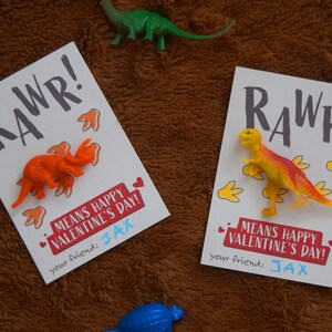 Dinosaur Valentine Card, Rawr! Means Happy Valentine's Day, Children's ...