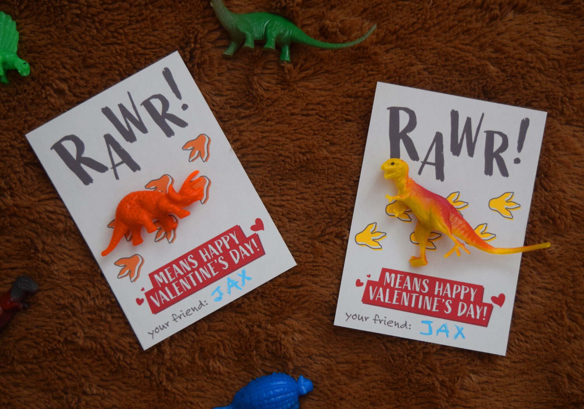 Dinosaur Valentine Card Rawr Means Happy Valentine's - Etsy