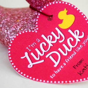 Rubber Duck Valentine, I'm A Lucky Duck, Children's Valentines, Kids ...