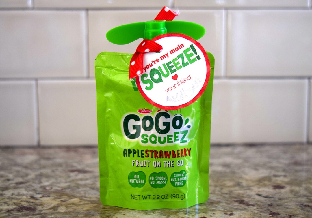 Apple Sauce Valentine, You're My Main Squeeze!, Children's Valentines ...