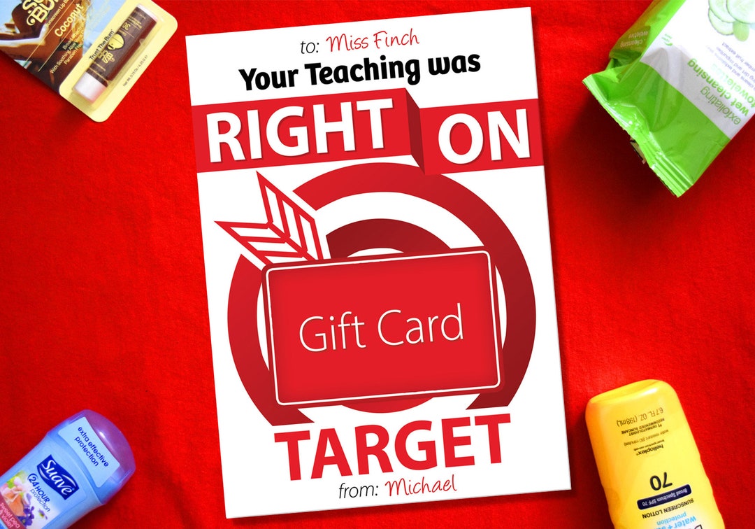 Teacher Gift Card Holder, Your Teaching Was Right on Target, Teacher ...