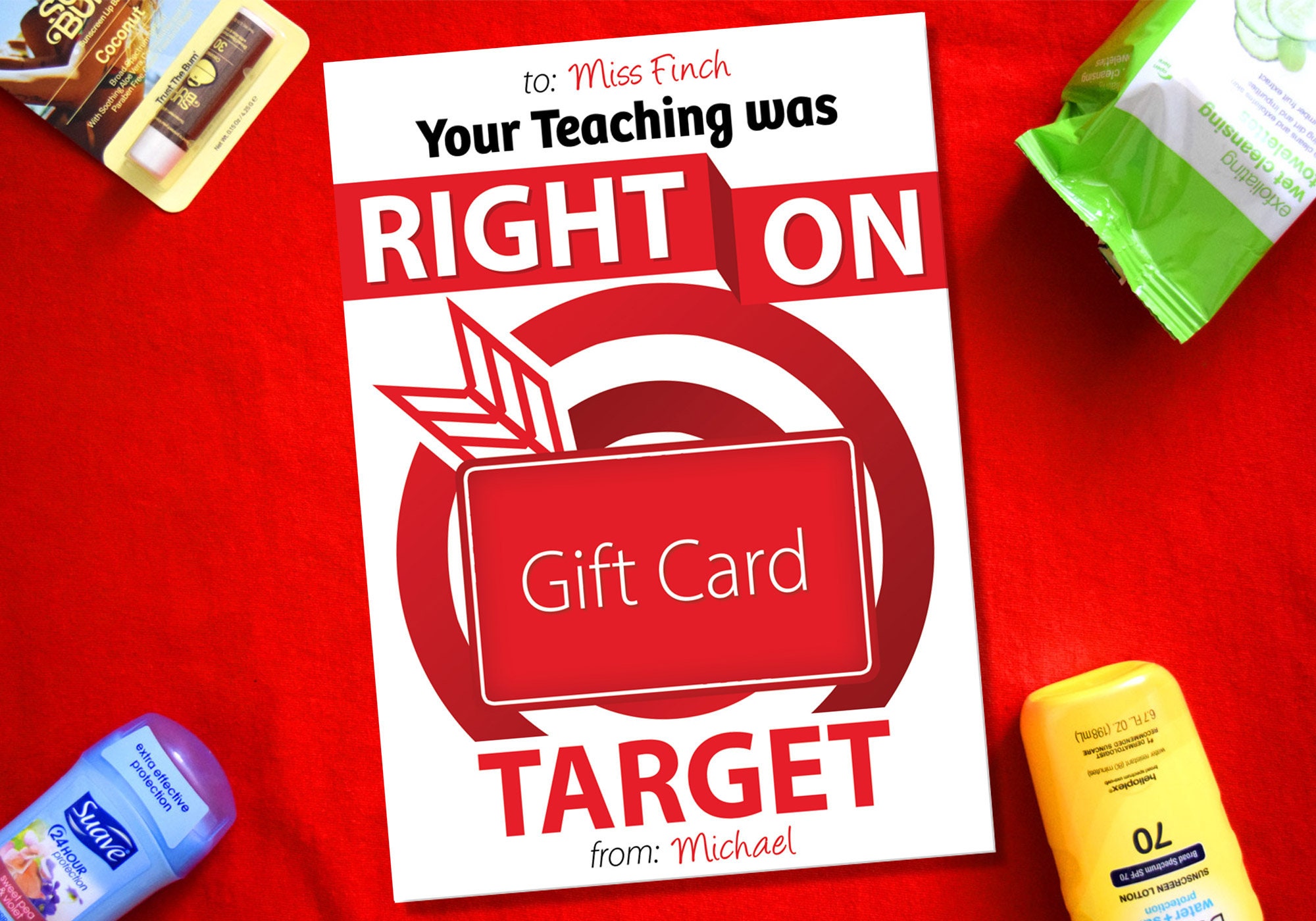 Teacher Gift Card Holder Your Teaching Was Right On Target | Etsy