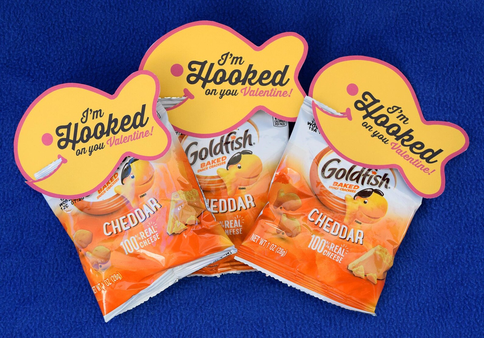Goldfish Valentine Tags, I'm Hooked on You Valentine, Children's ...