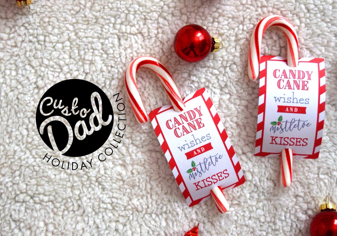Candy Cane Themed Tag, Candy Cane Wishes and Mistletoe Kisses ...