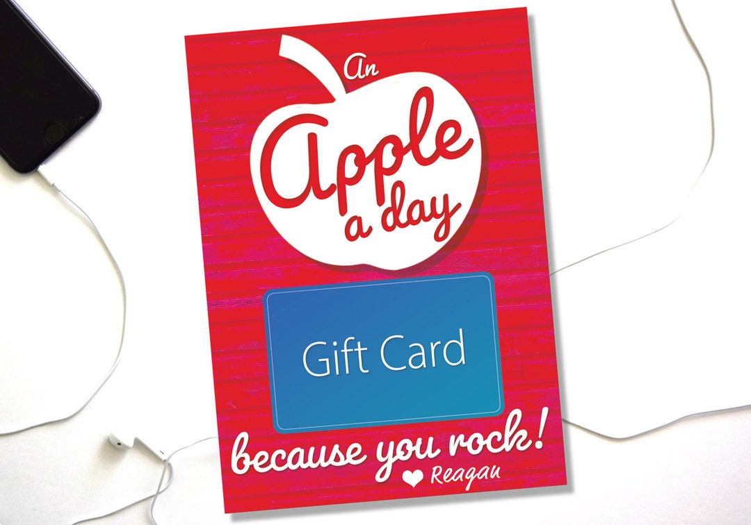 Teacher Gift Card Holder, an Apple a Day Because You Rock, Teacher ...