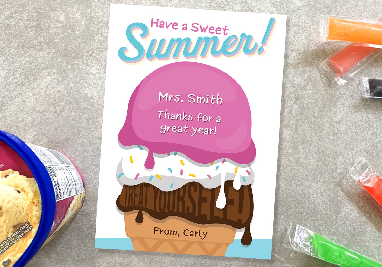 Teacher Gift Card Holder, Have A Sweet Summer, Teacher Appreciation ...