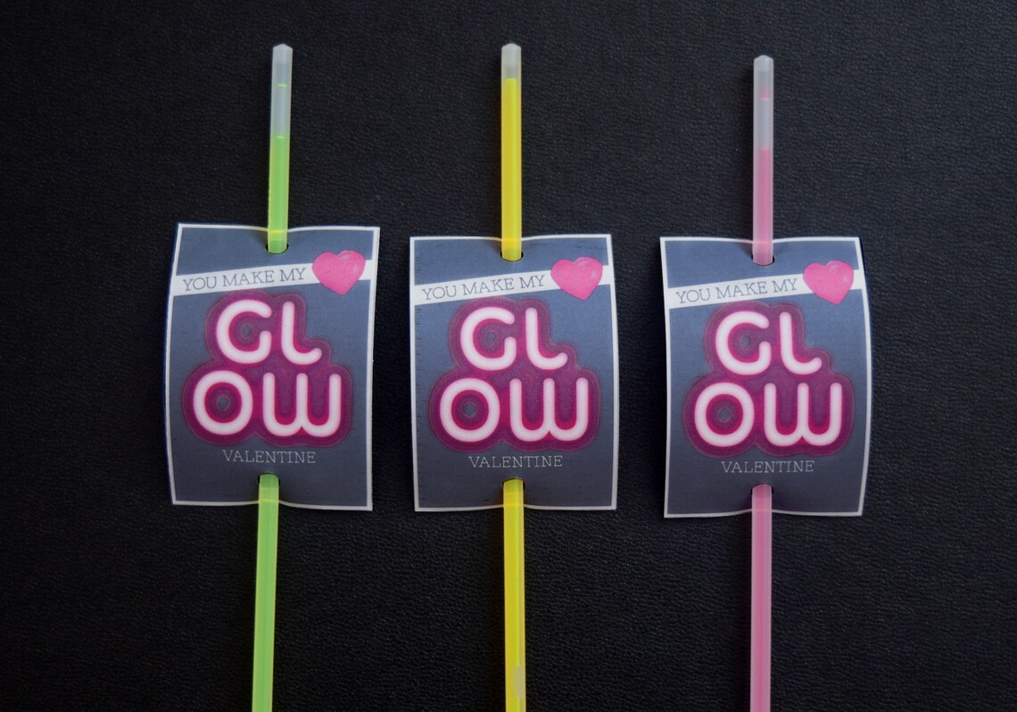 Valentine Glow Sticks, You Make My Heart Glow Valentine, Children's ...