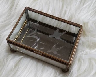 Glass brass box | Etsy