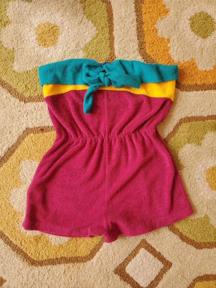 70s/80s Central Park Terry Cloth Romper | Etsy