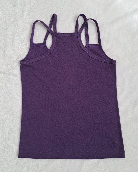 70s/80s Just Fitz Purple Double Strap Racerback Tank … - Gem
