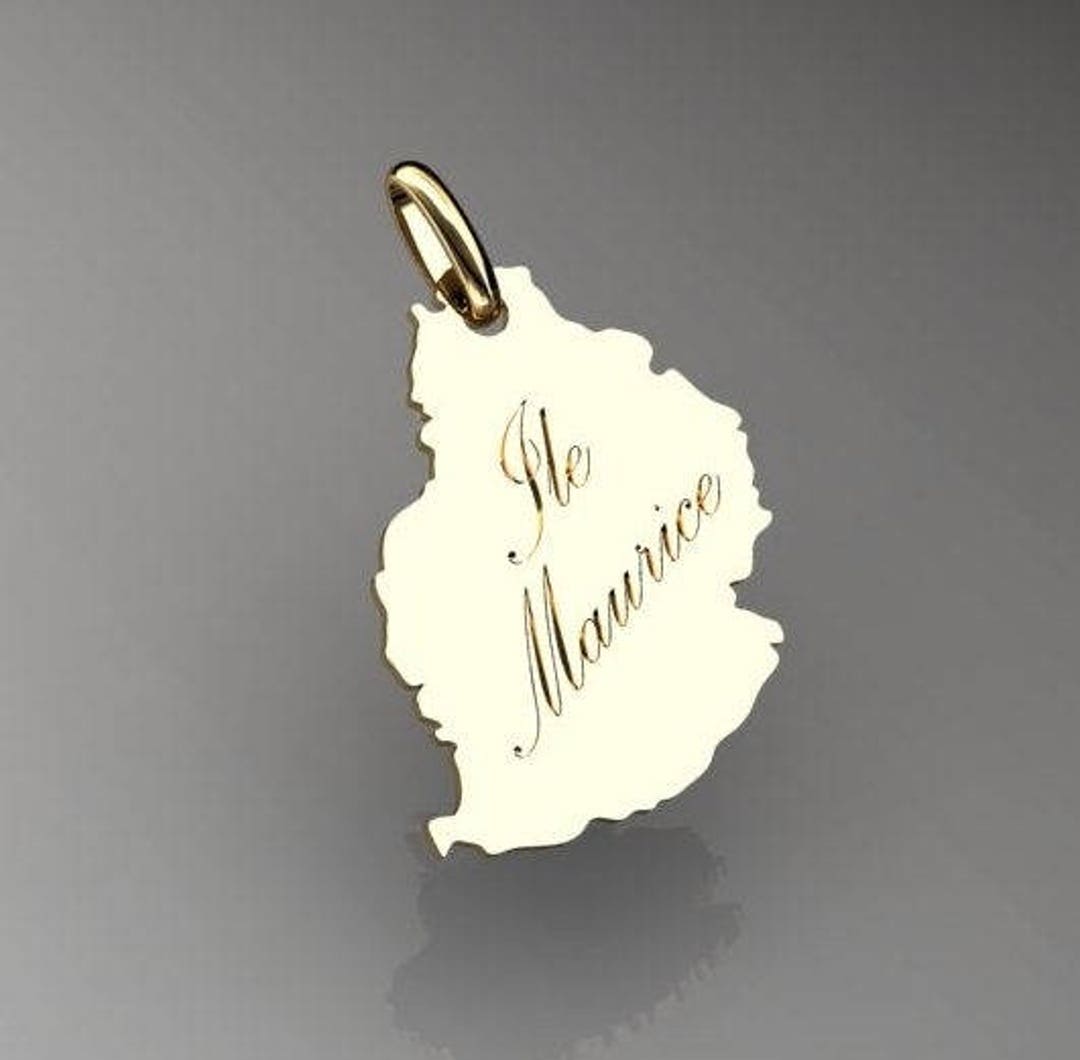 Mauritius Yellow Gold Pendant 18K Unisex - Etsy