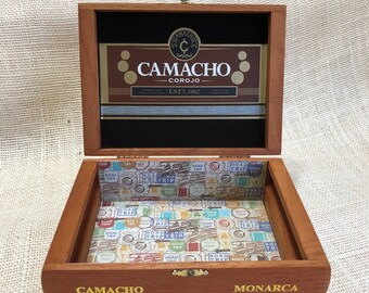 Decorated cigar box | Etsy