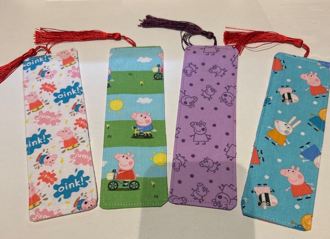Peppa Pig Fabric Bookmarks. Handmade Cotton Fabric Bookmarks. - Etsy