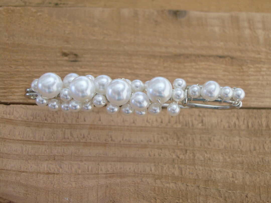 Fastener/lift Train Brooch Jewel White Ivory Glass Beads Imitaion ...