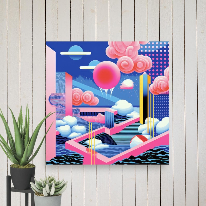 Art Print, Abstract, Geometric, Modern, Wall Art, Home Decor, Vaporwave ...