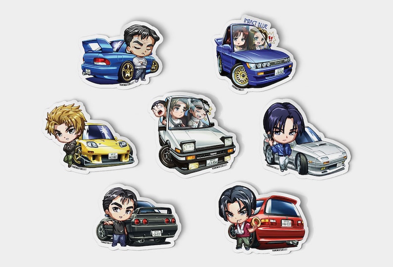 Initial D Cars Cute Chibi Vinyl Stickers featuring AE86 Trueno | Etsy