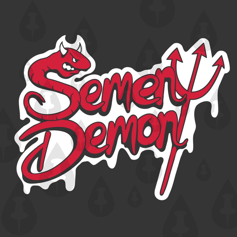 Semen Demon Funny Devil Cum Cartoon Character Manly Macho Fertile
