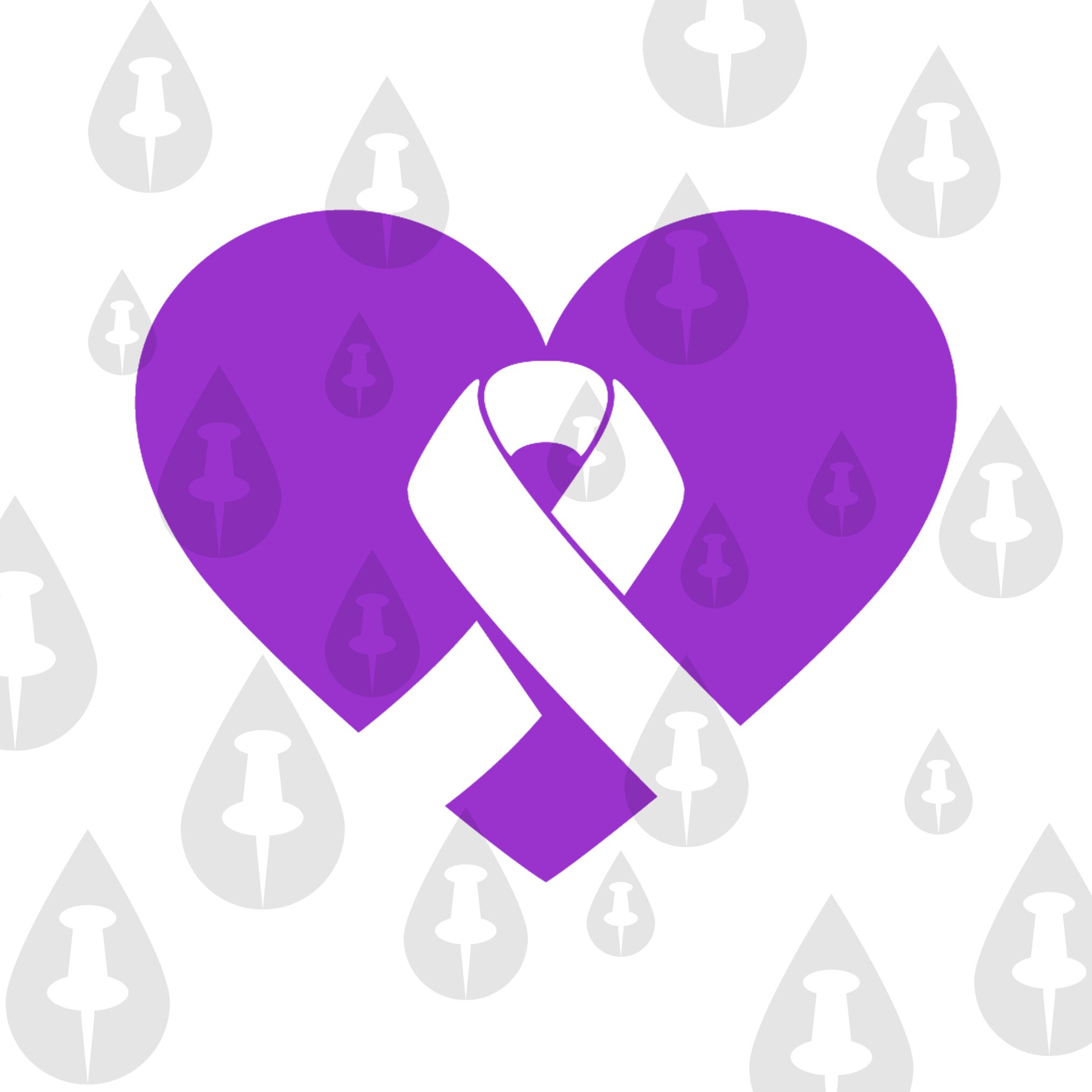 Purple Awareness Heart Love Care and Awareness Sticker - Etsy